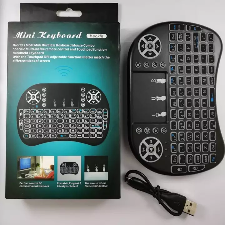 Mini Wireless Keyboard Rechargeable, Controller with Touchpad Mouse Combo